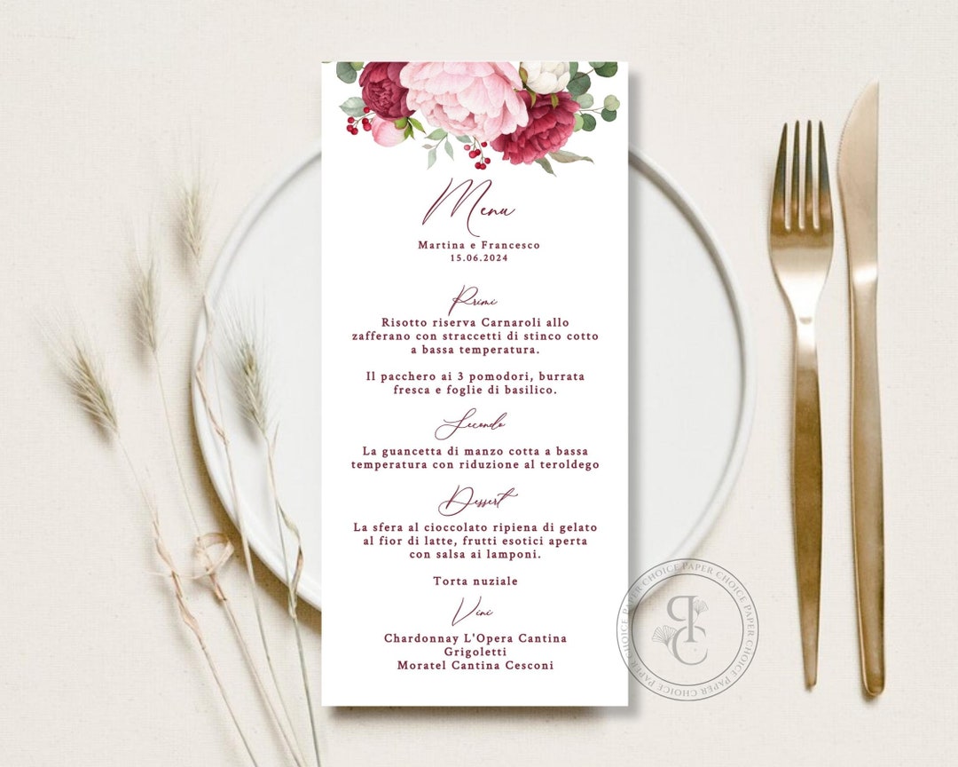 Plantilla de menú, letrero de mesa y cuadro de boda Invitación de boda ...