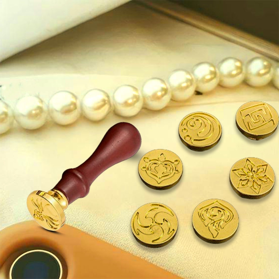 Genshin Impact Wax Steel Stamps, 7 Vision Elements Stamp, With Stamp ...