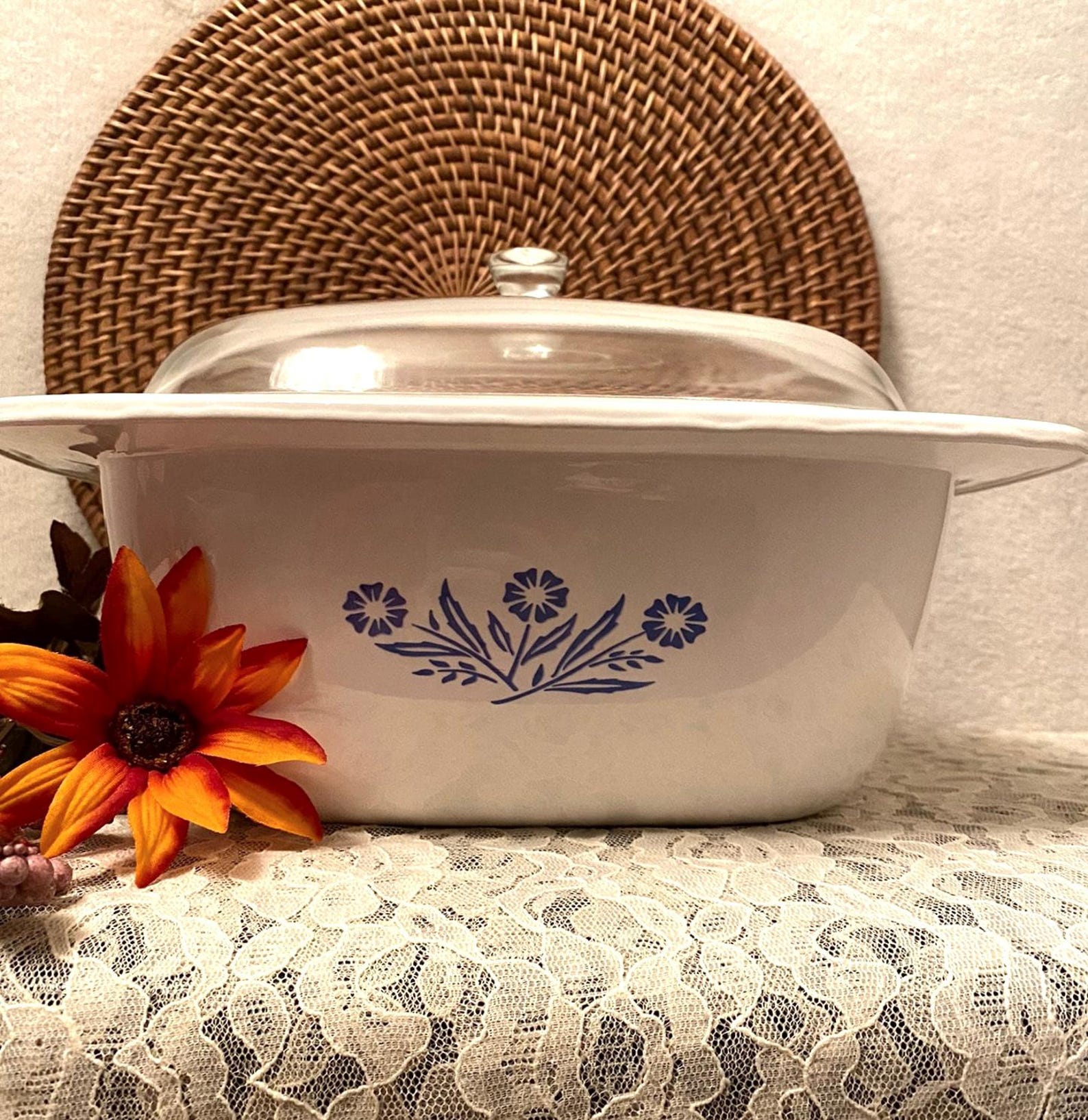 Vintage Corning Ware Blue Cornflower 4 Qt. Dutch Oven With Lid - Etsy