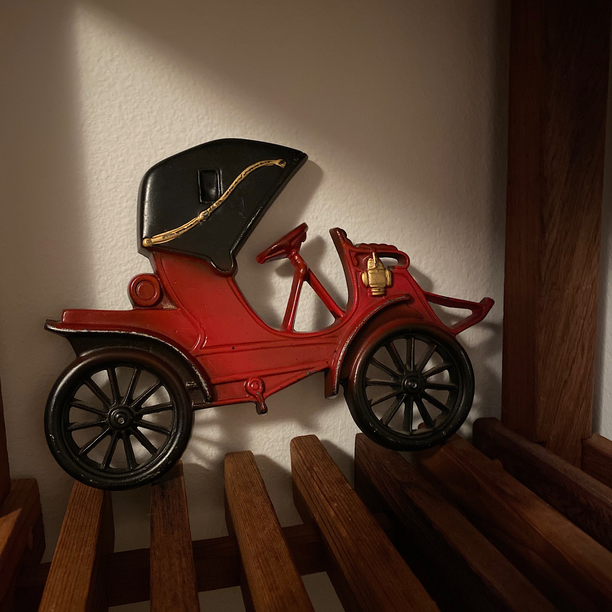 Vintage Cast Metal Red Car Wall Art Plaque - Etsy