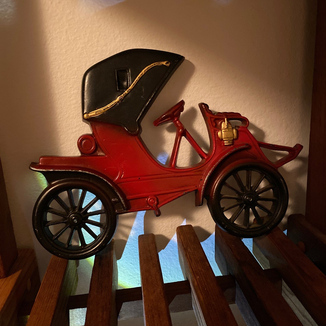Vintage Cast Metal Red Car Wall Art Plaque - Etsy