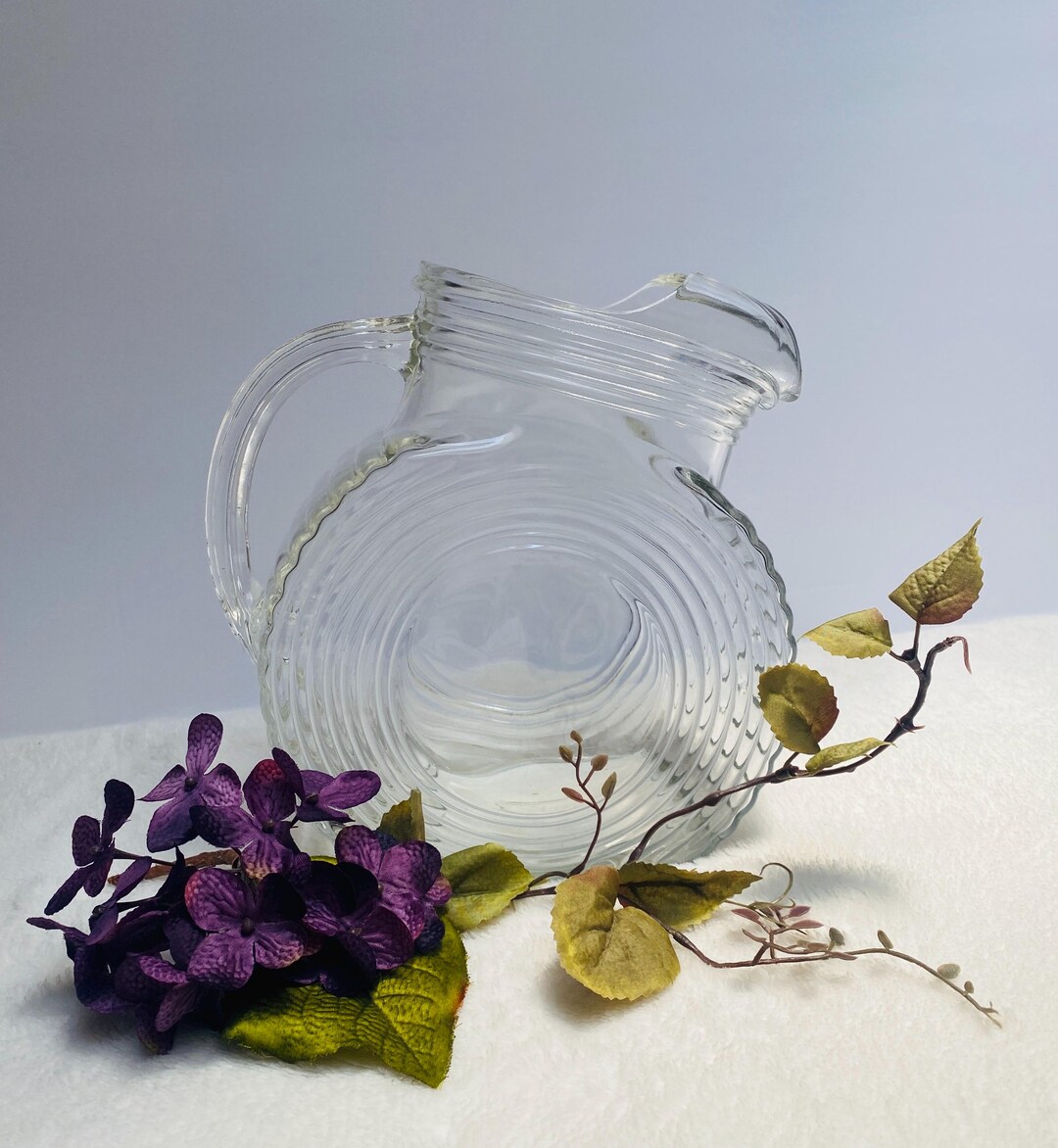 Vintage Federal Glass Co. Tilted Pitcher - Etsy