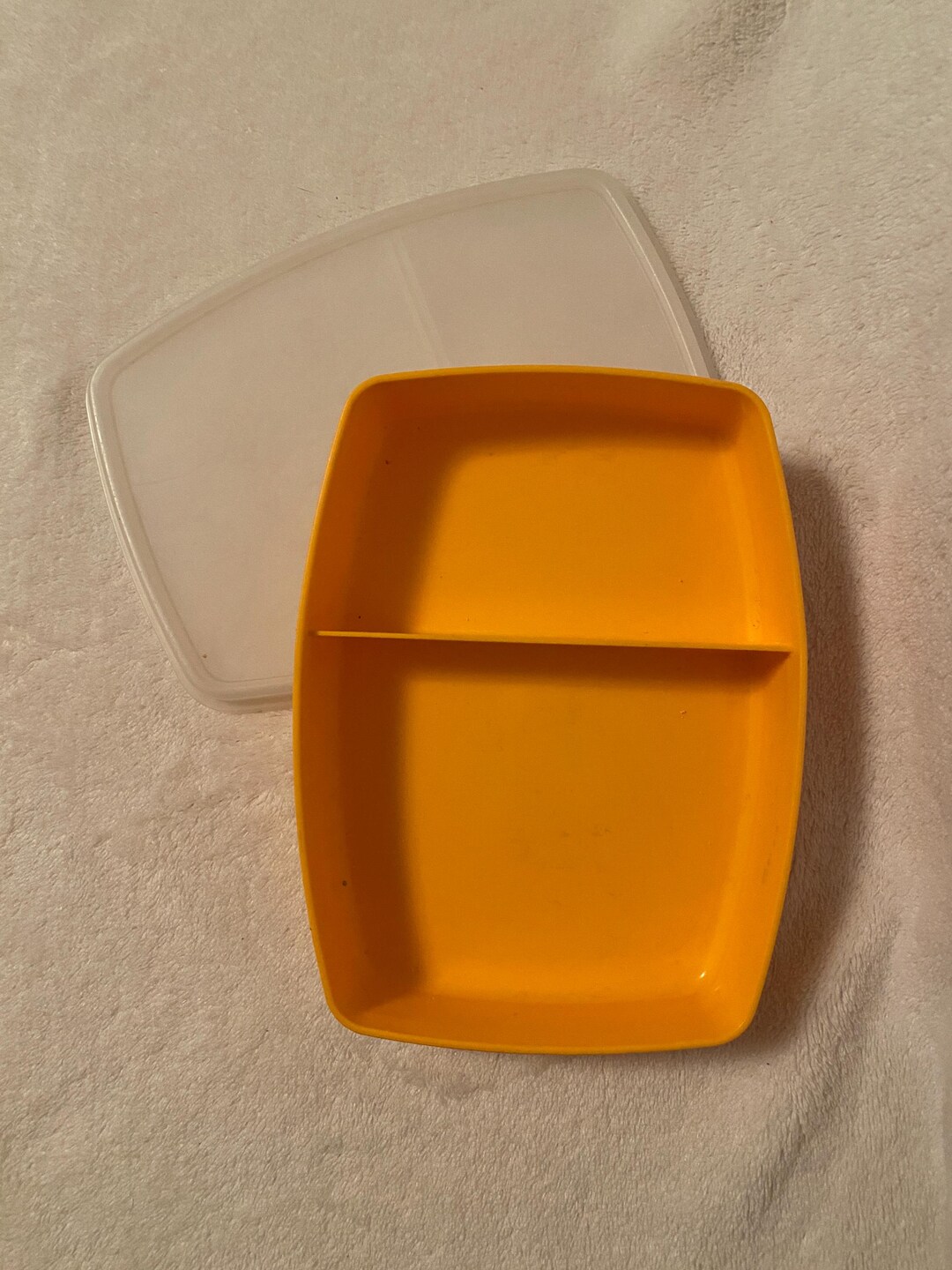Vintage Tupperware Divided Snack Container - Marigold Orange - Etsy