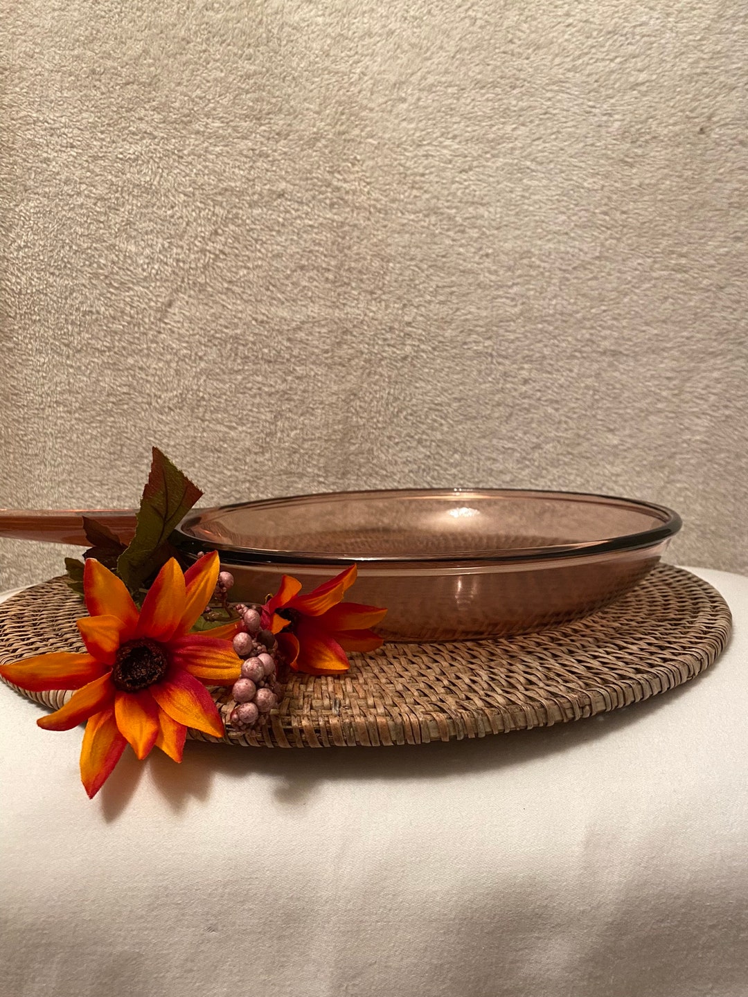 Vintage Corning Visions Amber Glass Frying Pan. - 10" - Etsy