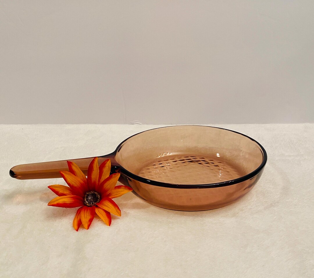 Vintage Corning Visions Amber Glass Frying Pan. - 7” - Etsy