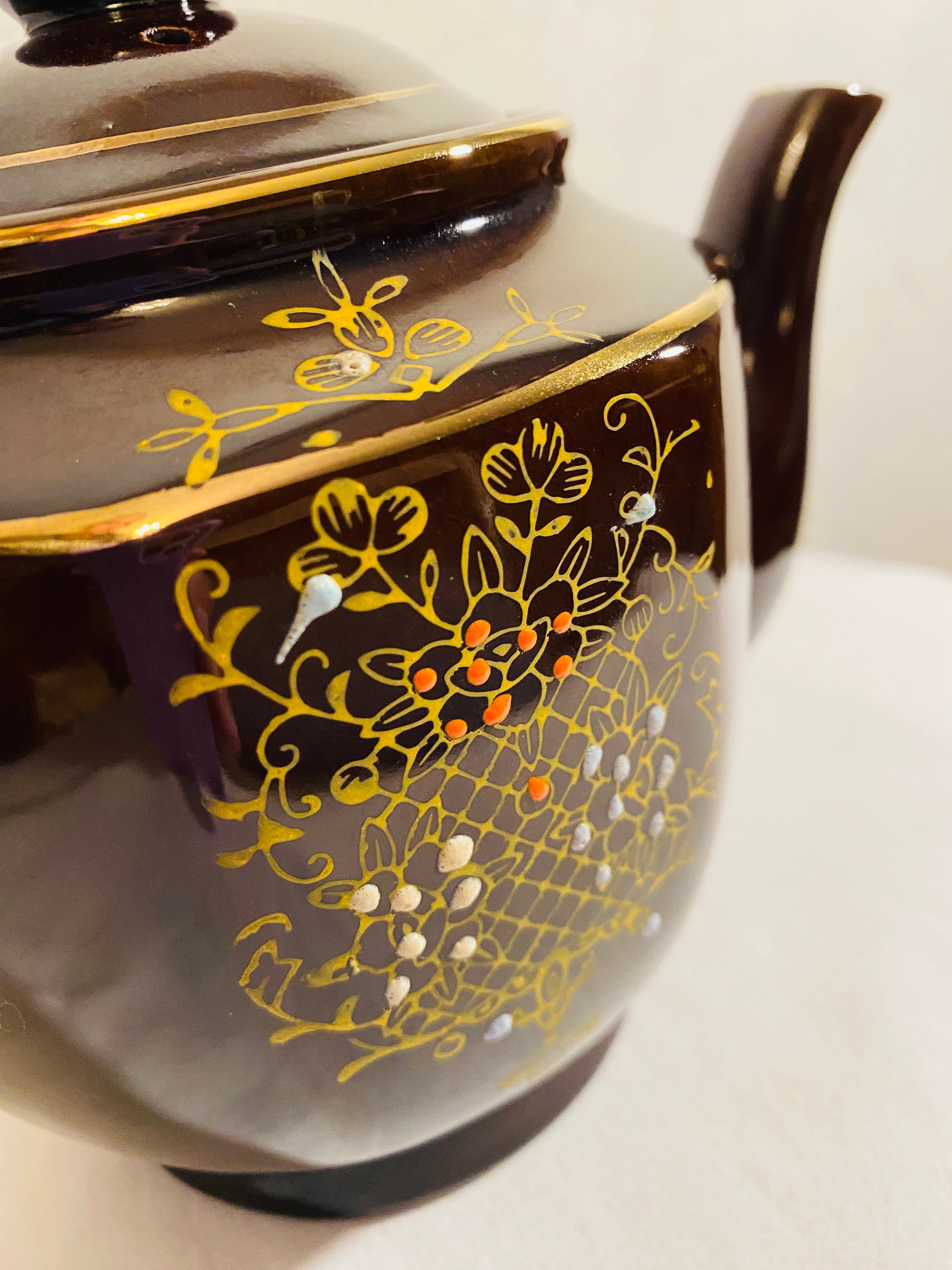 Vintage 1960s Hand Painted Japanese Teapot - Etsy