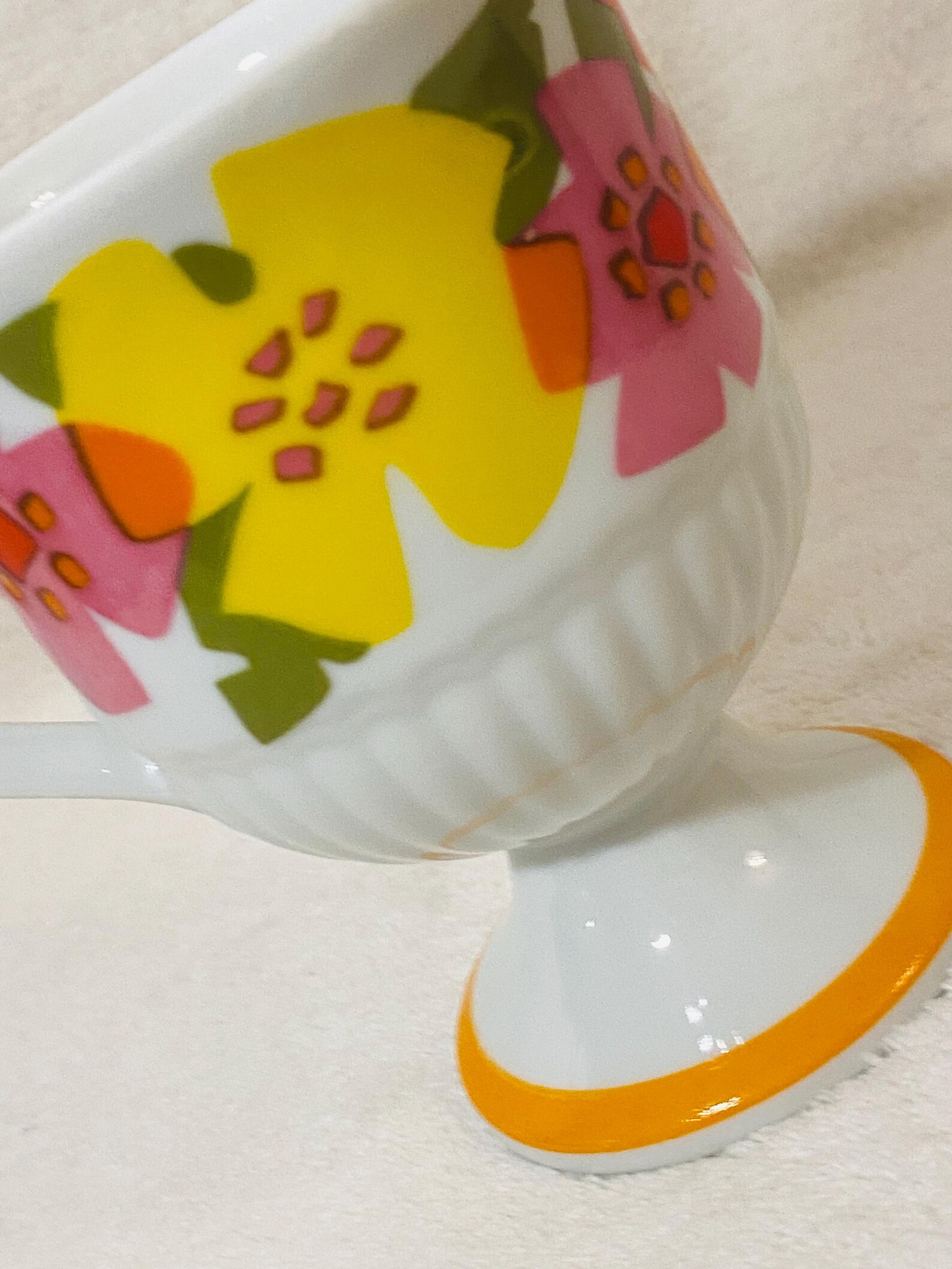 Vintage Footed Mug - Floral Design - Etsy
