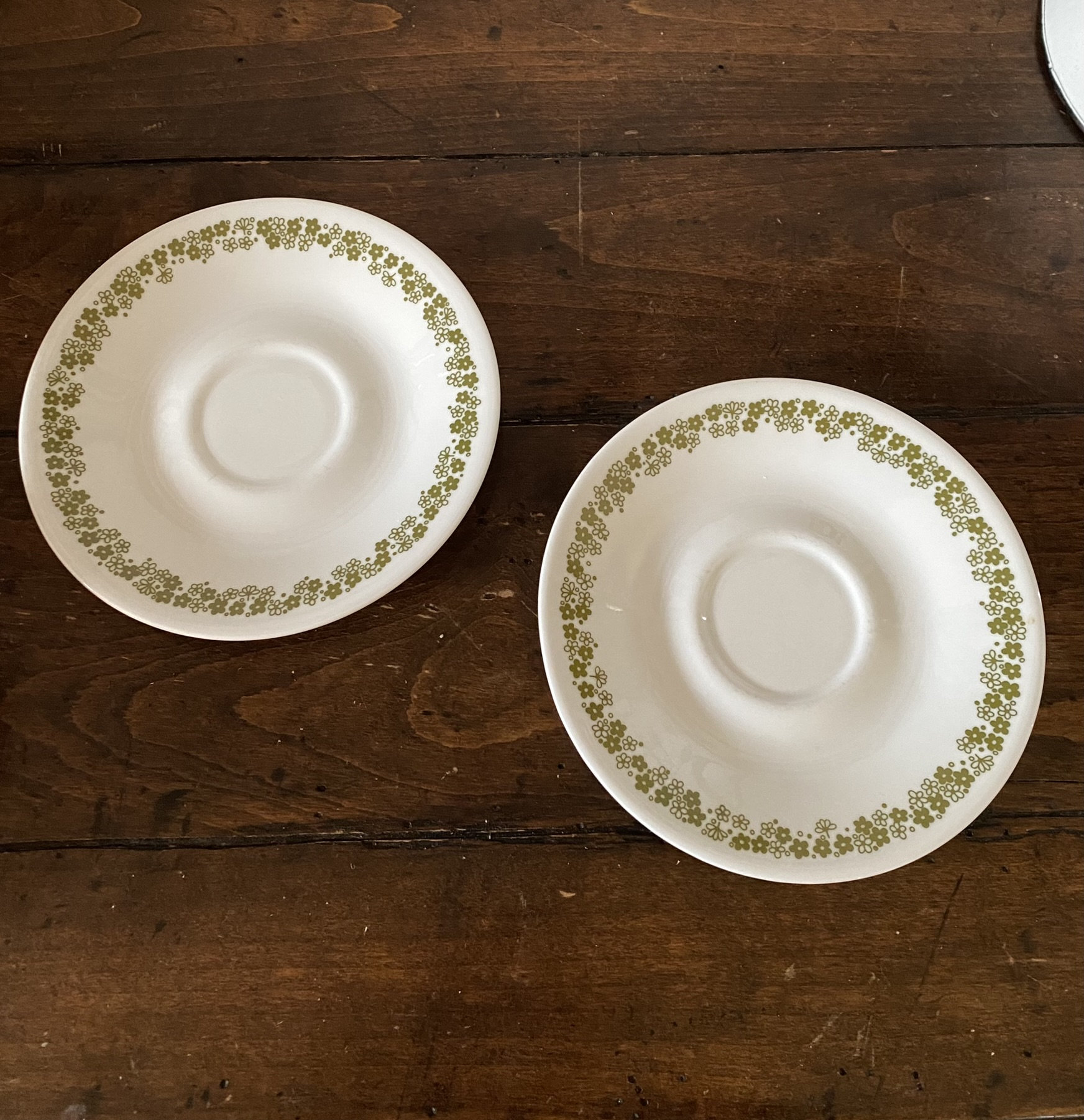 Vintage Corelle Saucers Spring Blossom Green - Set of 2 - Etsy