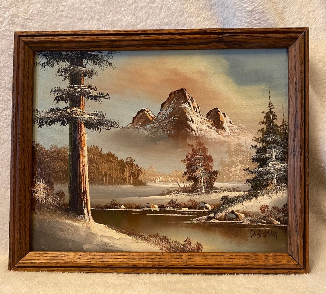 Vintage Original Signed Oil Painting - D. Sherman Landscape - Etsy