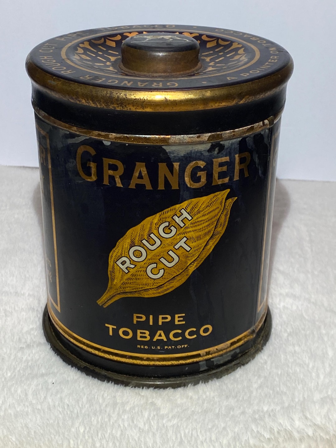 Antique Granger Rough Cut Pipe Tobacco Tin - Pointer Dog Lid - Etsy