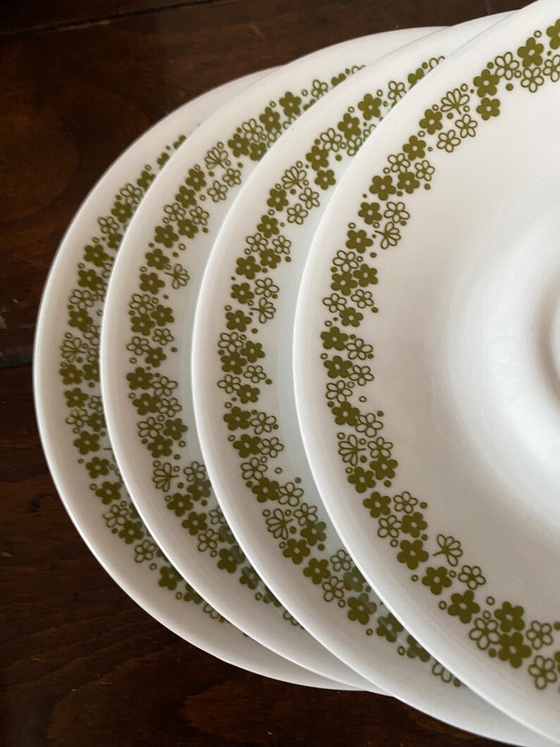 Vintage Corelle Saucers Spring Blossom Green Set of 4 - Etsy