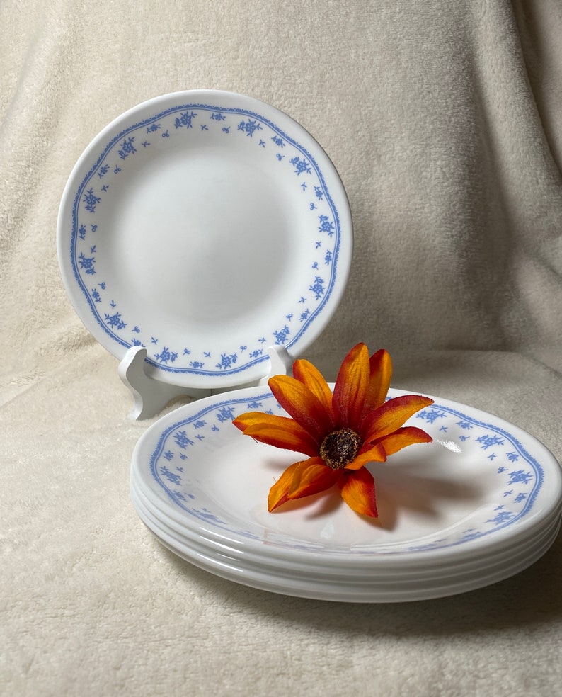 Vintage Corelle Morning Blue Appetizer Plates - Set of 6 - Etsy