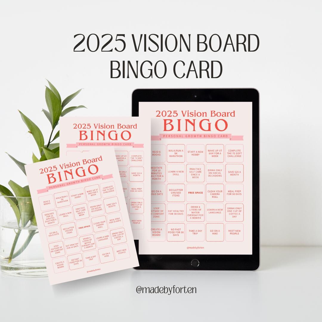 2025 Bingo Card, Bingo Card, 2025 Vision Board, 2025 Manifestation, New ...