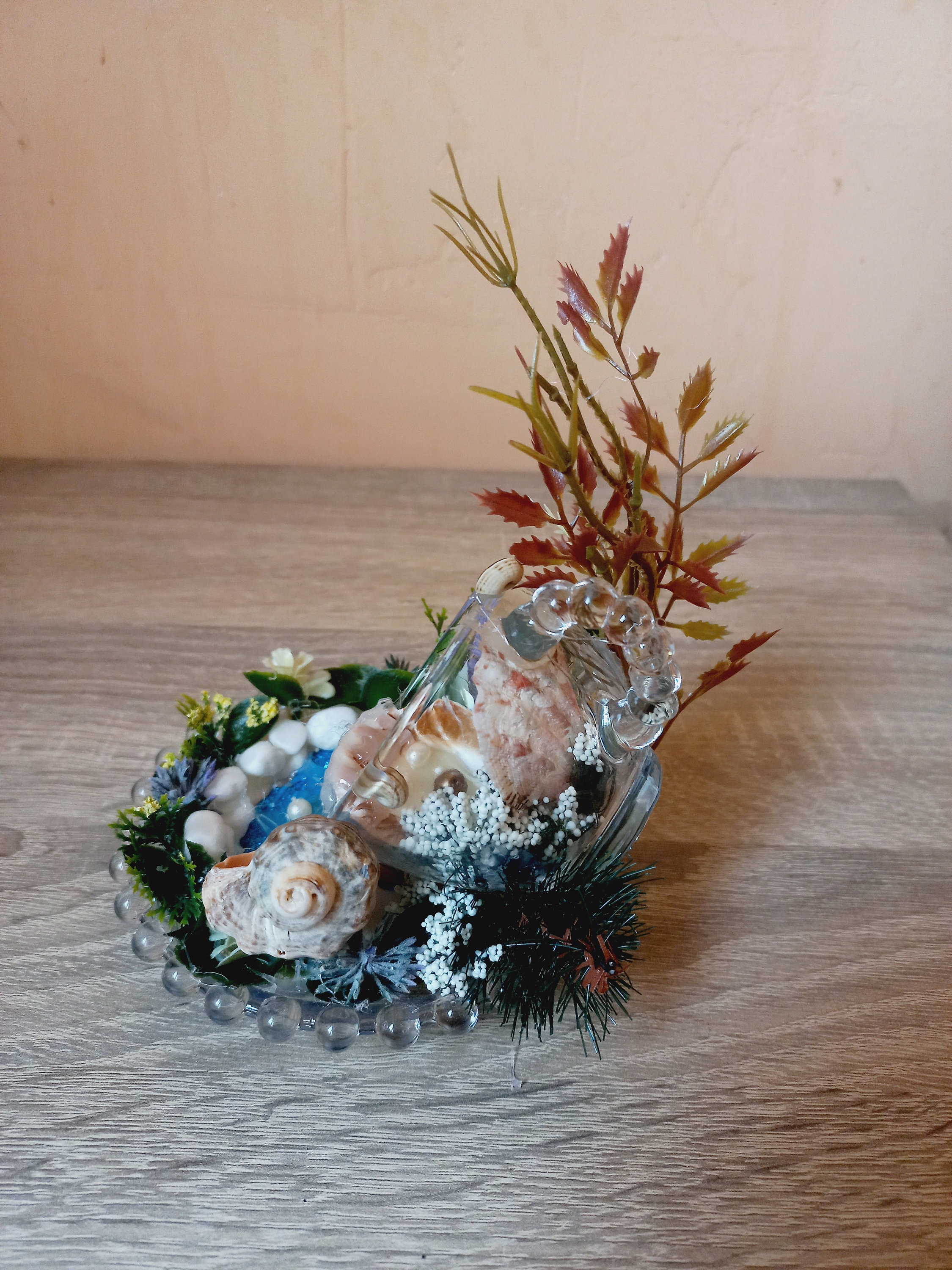 Floating Cup, Seashell Waterfall, Magic Cup, Tea Cup Ornament - Etsy