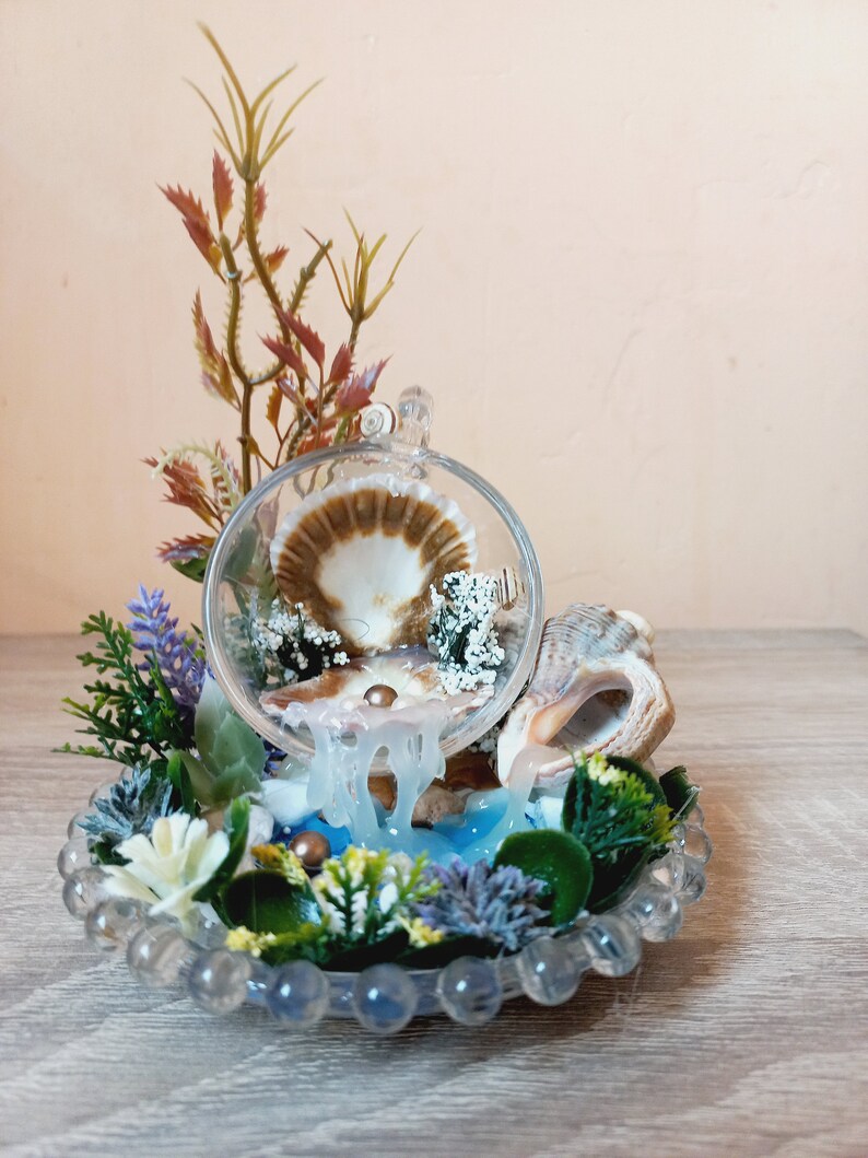 Floating Cup, Seashell Waterfall, Magic Cup, Tea Cup Ornament - Etsy