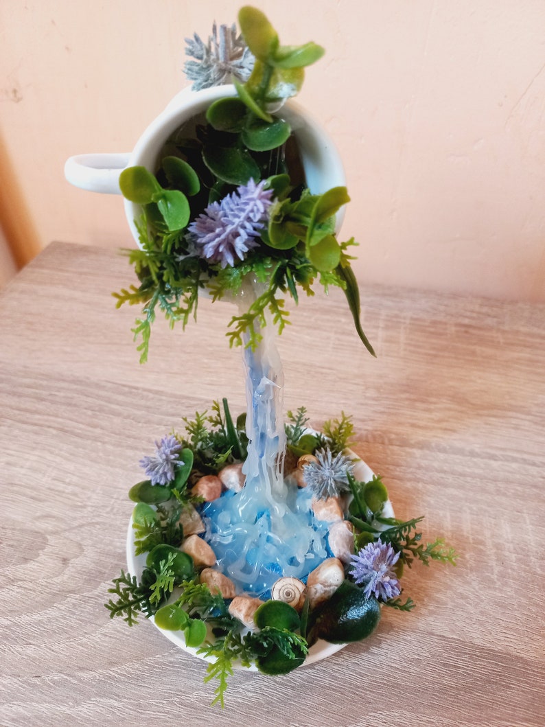 Floating Tea Cups, Forest Waterfall, Levitating Cup, Gift for Him ...