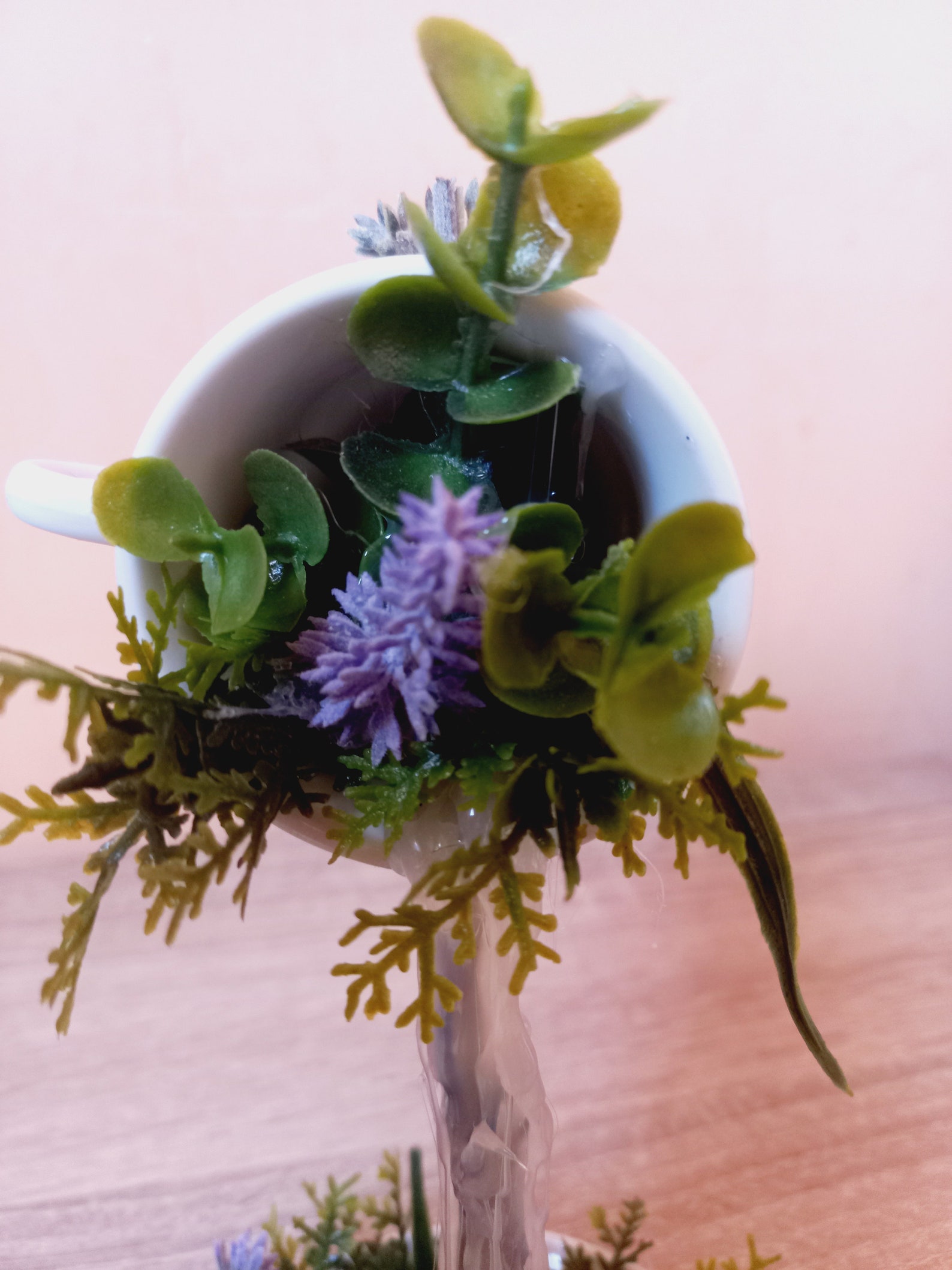 Floating Teacup Waterfall: Forest Desk Decoration - Etsy