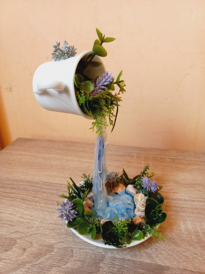 Floating Tea Cups, Forest Waterfall, Levitating Cup, Gift for Him ...