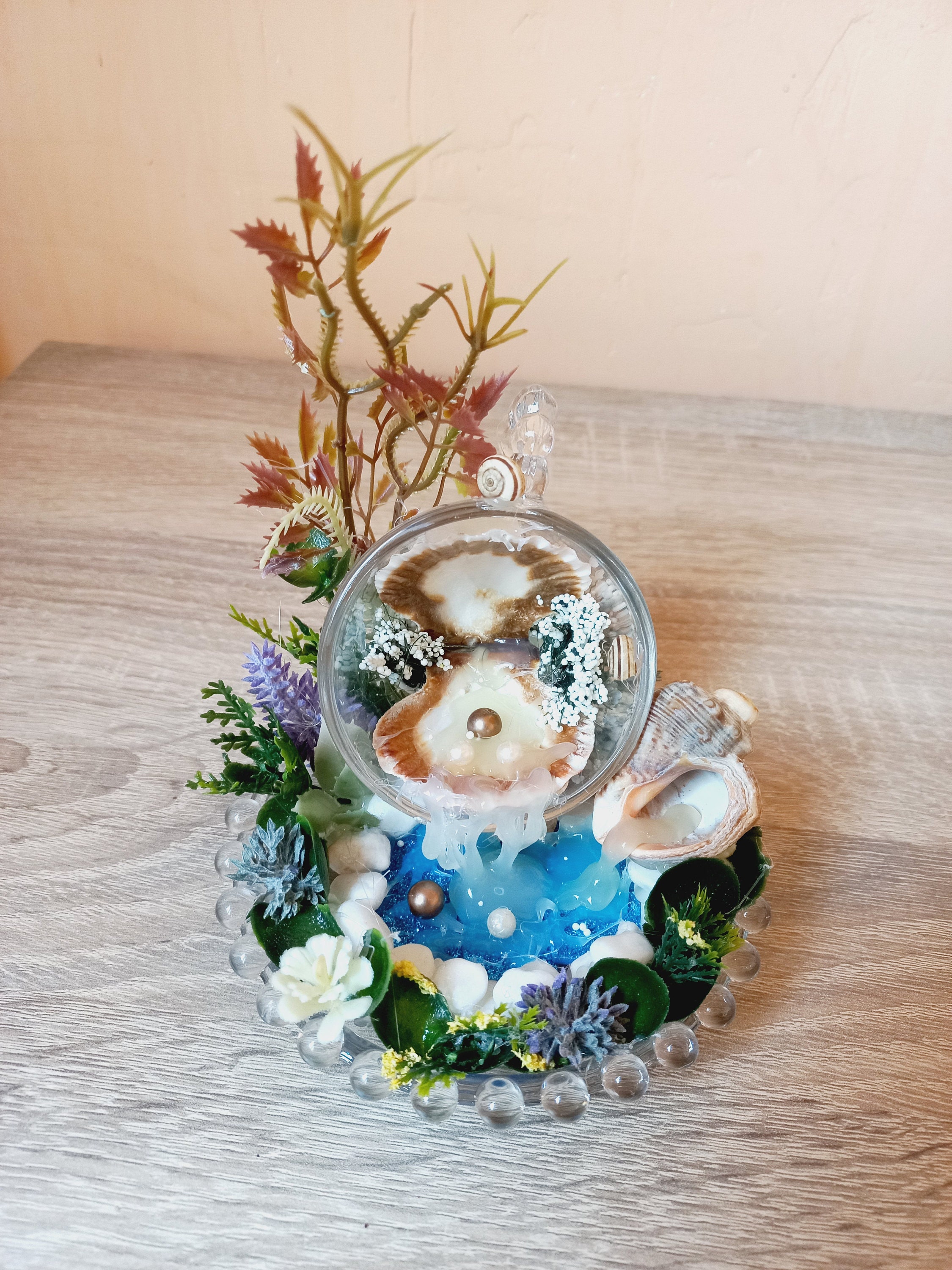 Floating Cup, Seashell Waterfall, Magic Cup, Tea Cup Ornament - Etsy