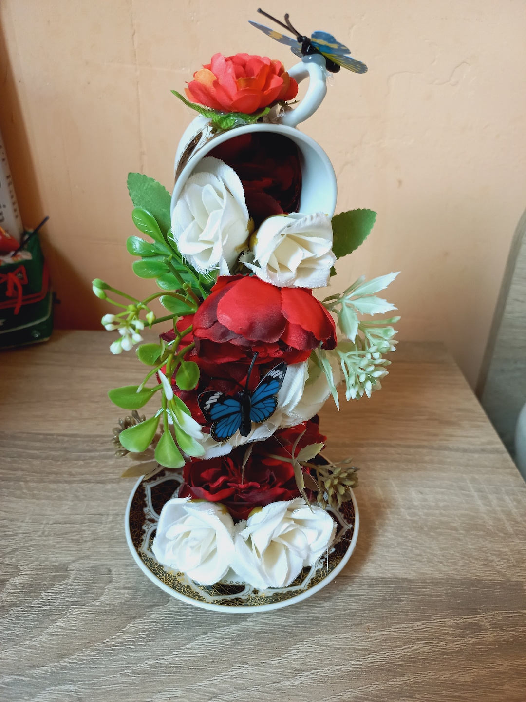 Levitating Cups, Painted Cups, Arabic Motifs, Magic Cups, Silk Flowers ...