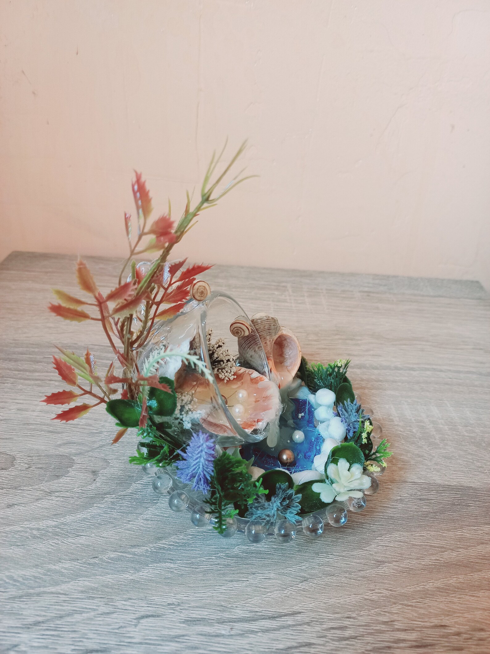 Floating Cup, Seashell Waterfall, Magic Cup, Tea Cup Ornament - Etsy