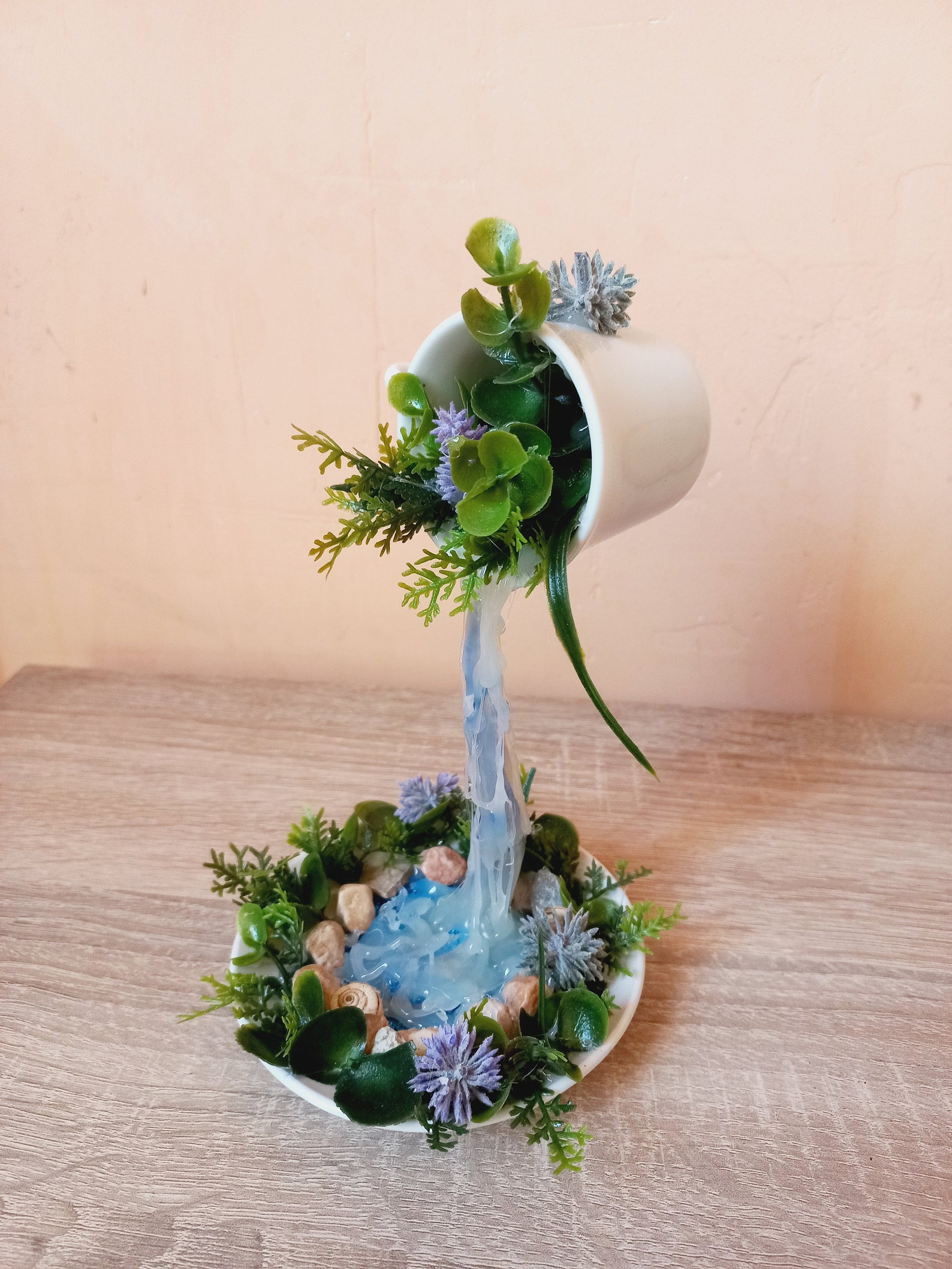 Floating Tea Cups, Forest Waterfall, Levitating Cup, Gift for Him ...