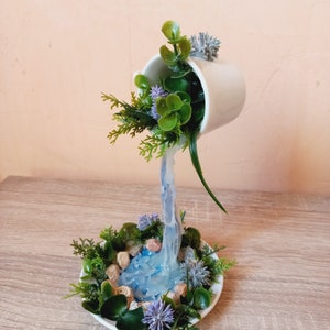 Floating Tea Cups, Forest Waterfall, Levitating Cup, Gift for Him ...