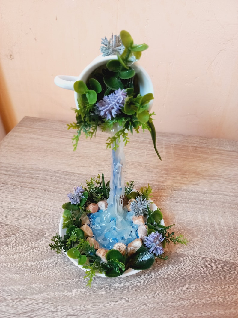 Floating Tea Cups, Forest Waterfall, Levitating Cup, Gift for Him ...