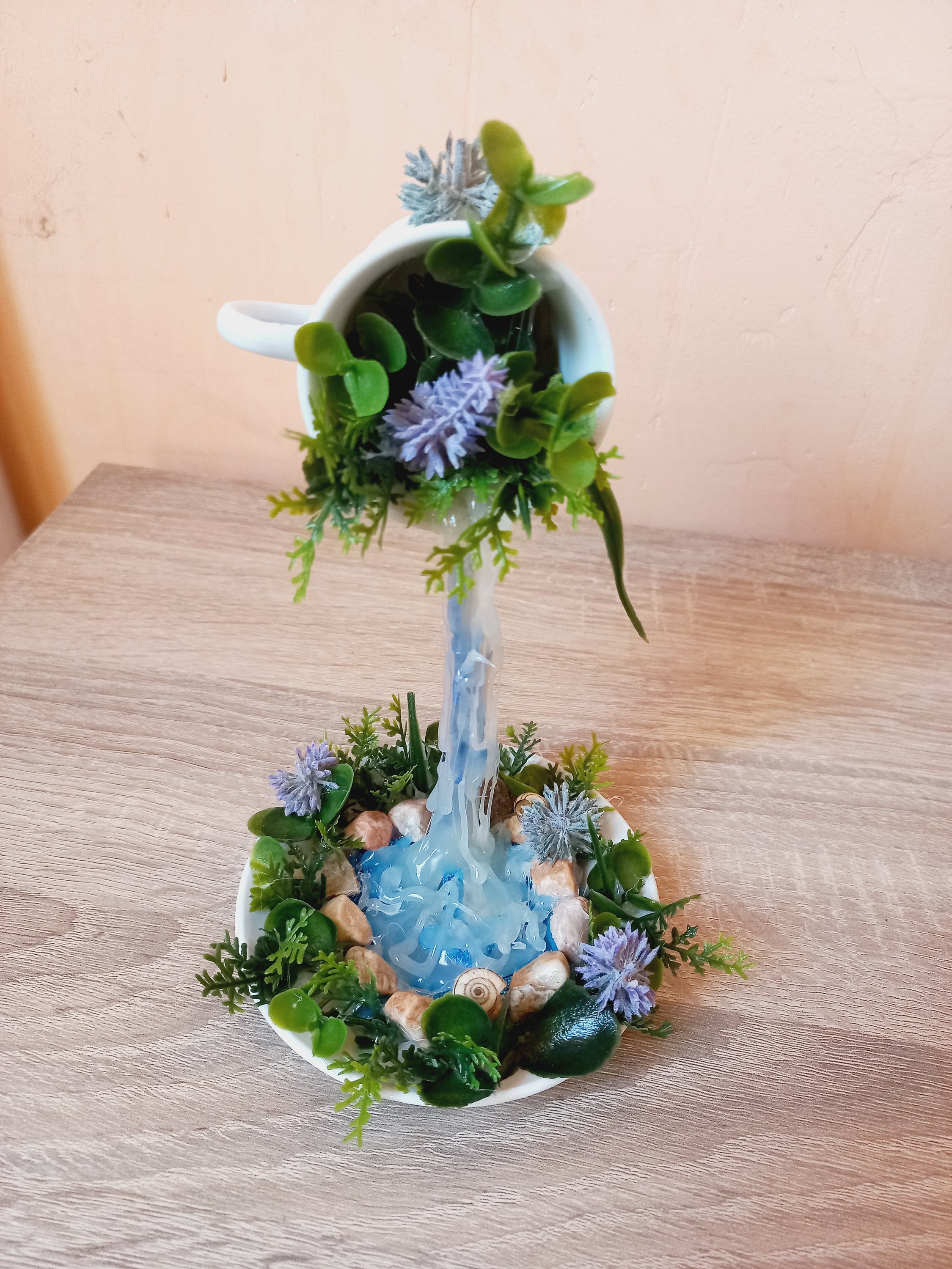 Floating Tea Cups, Forest Waterfall, Levitating Cup, Gift for Him ...