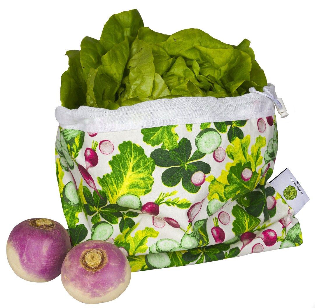 Radis Model Salad Bag in Cotton and Coated Cotton - Etsy
