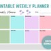 Printable Weekly Planner, A4 Landscape, Modern, Minimalist, Weekly ...