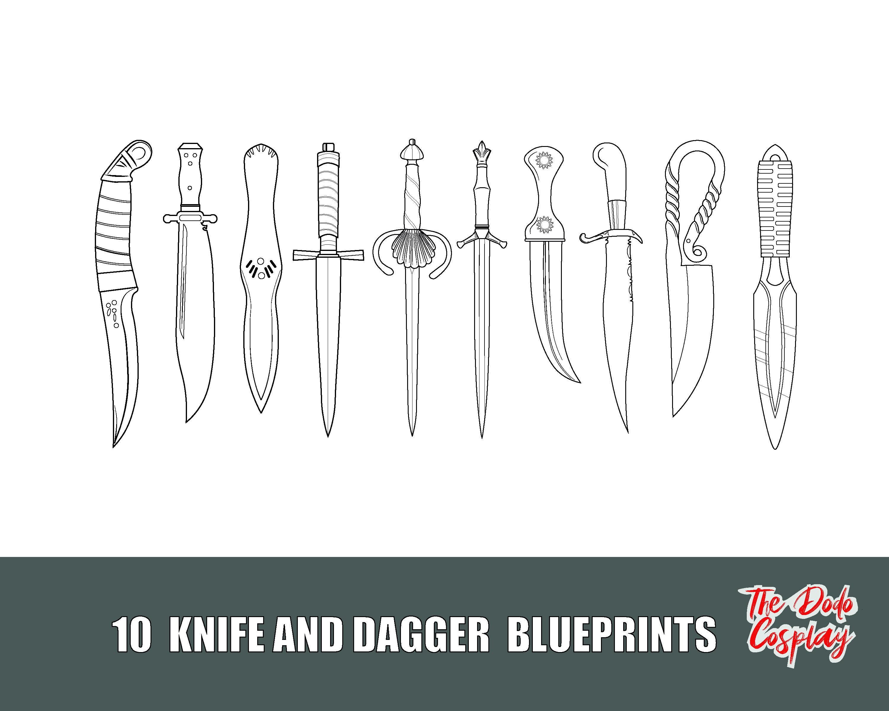 10 Knife and Dagger Blueprints DIGITAL PDF A4 - Etsy