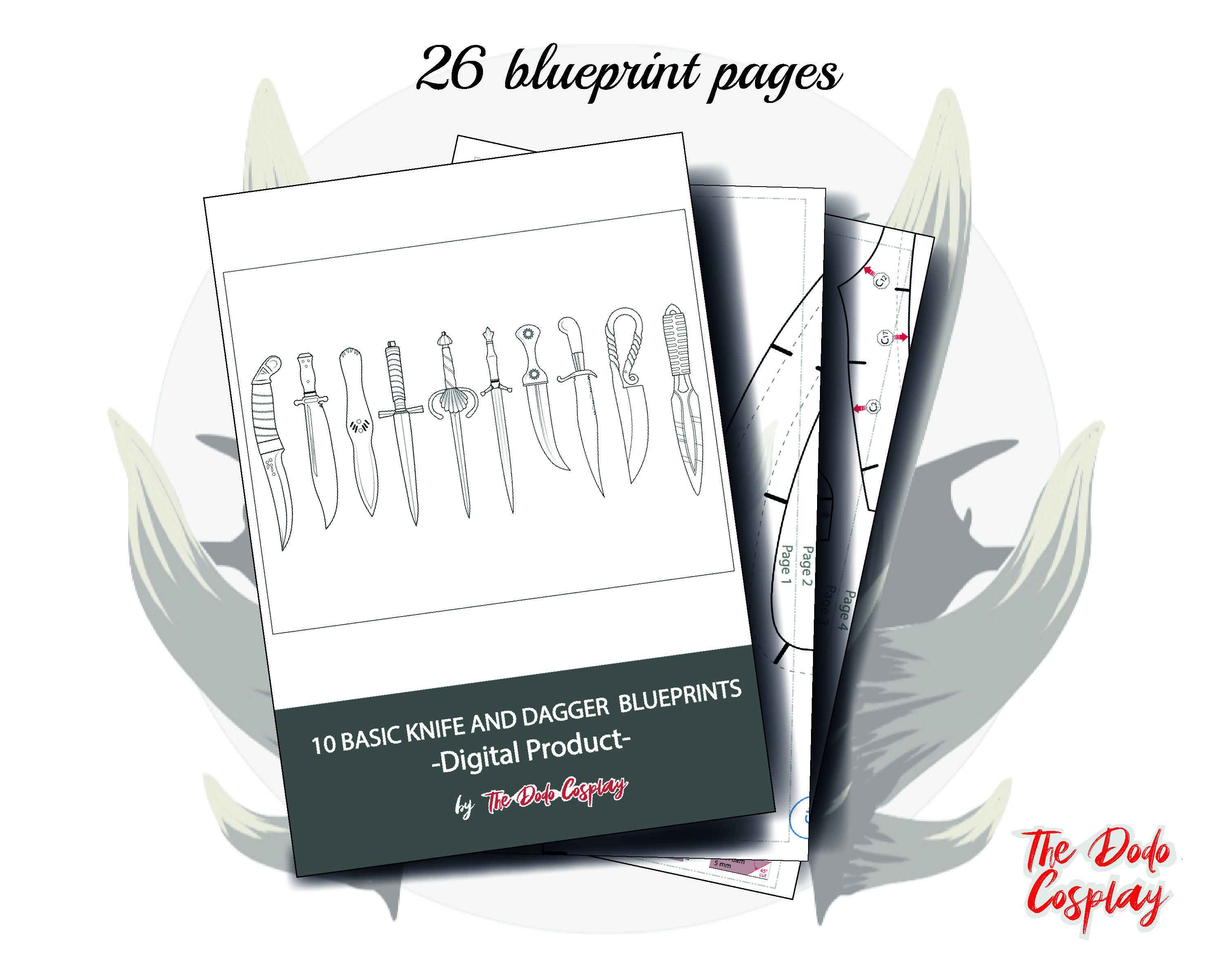 10 Knife and Dagger Blueprints DIGITAL PDF A4 - Etsy