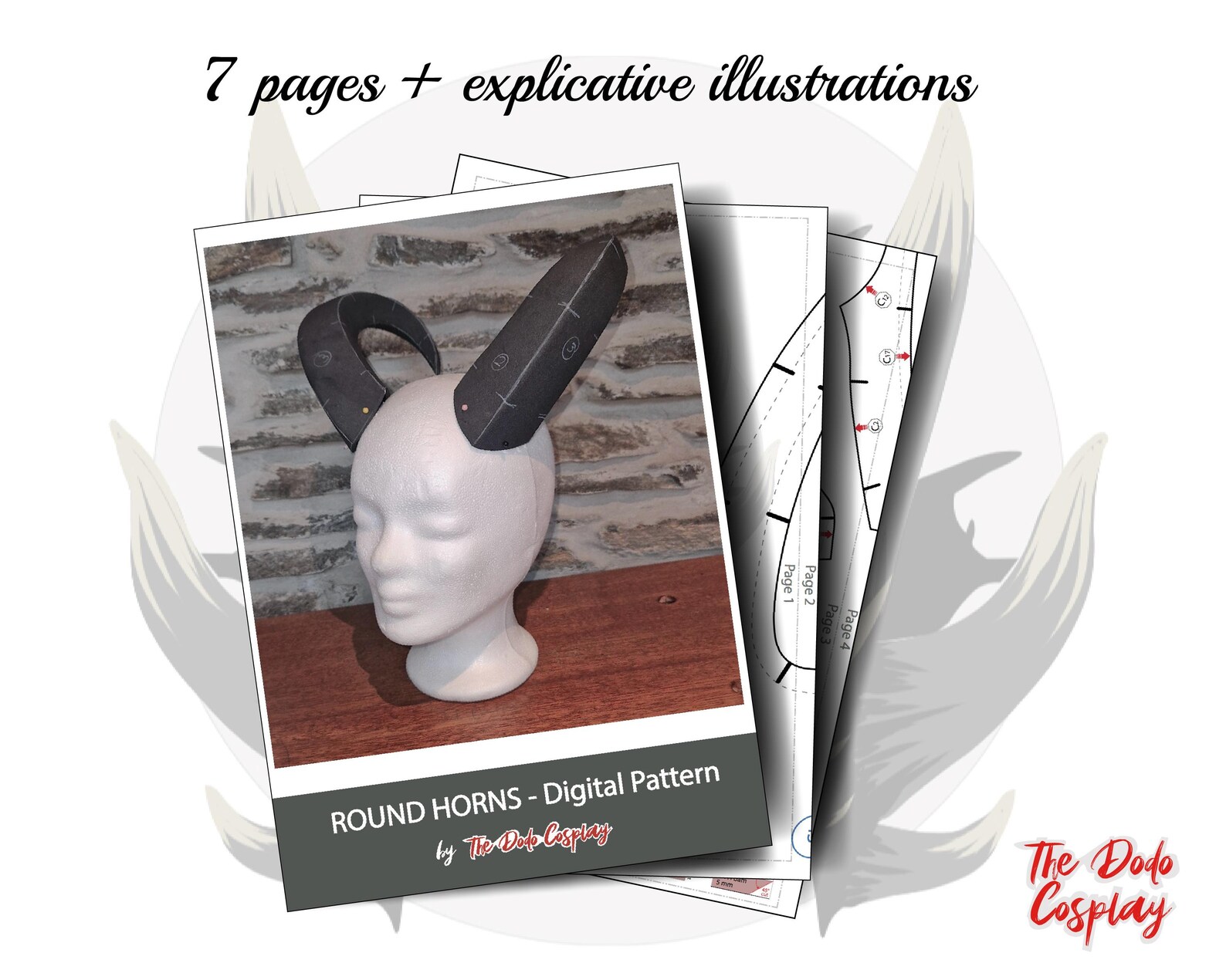 Round Horns - DIGITAL PATTERNS - A4 PDF - Etsy