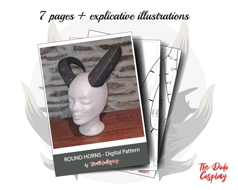 Round Horns - DIGITAL PATTERNS - A4 PDF - Etsy