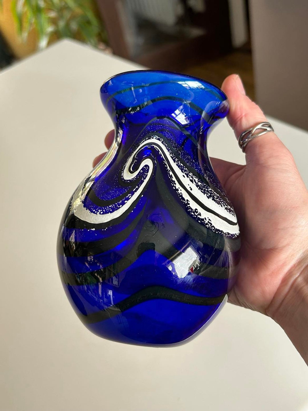 Vintage ST. CLAIR Glass Vase Original Bristol Blue Glass - Etsy