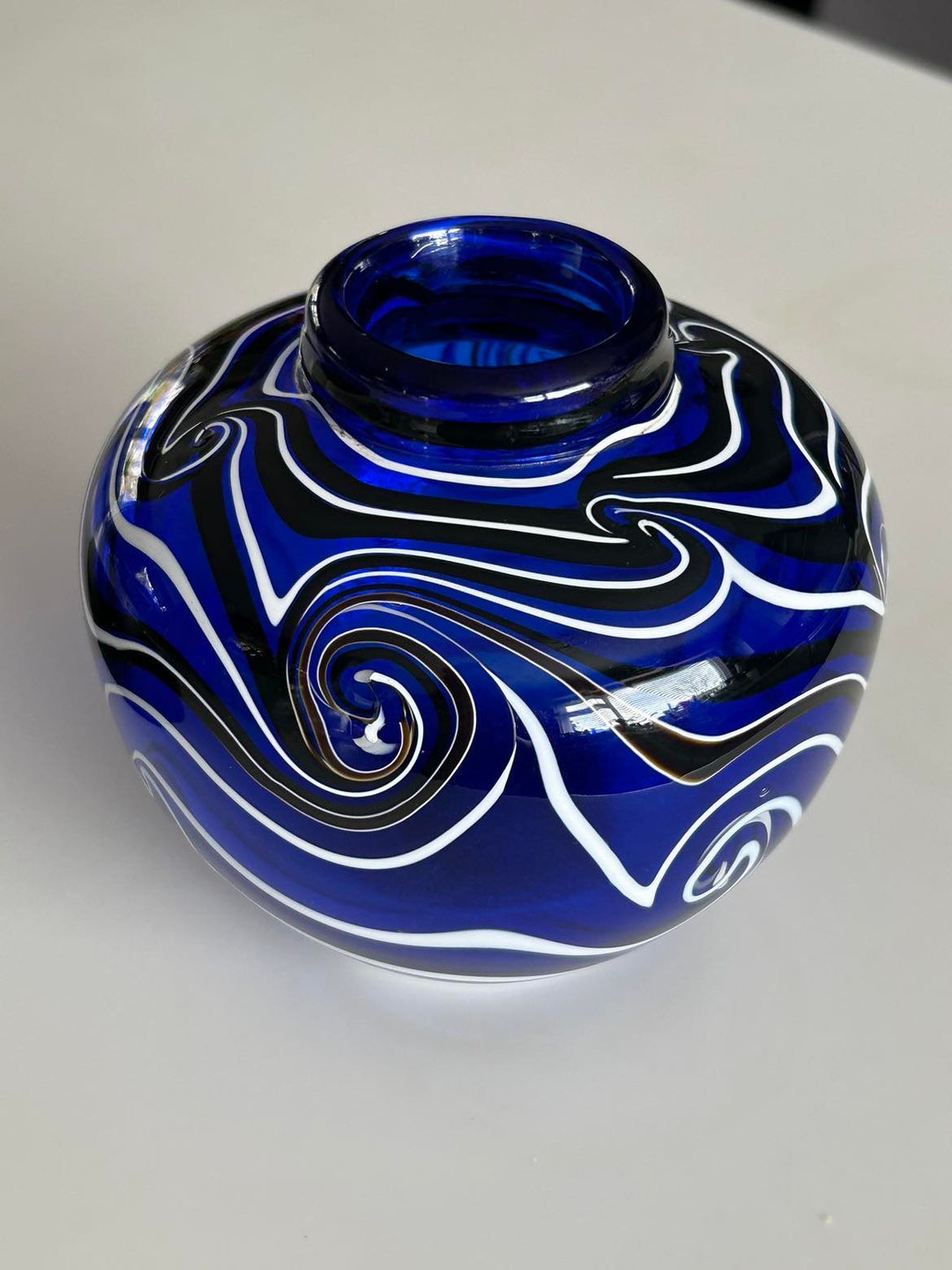 Vintage ST. CLAIR Glass Vase Original Bristol Blue Glass - Etsy