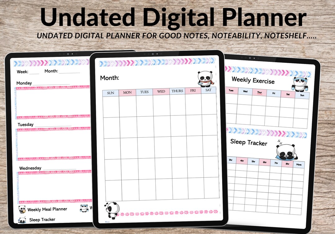Digital Panda Planner, Goodnotes Planner, iPad & iPhone Planner ...