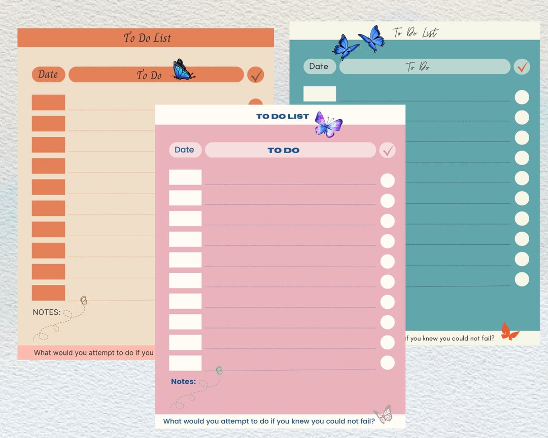 Printable to Do List Task Checklist Organizer List PDF and - Etsy
