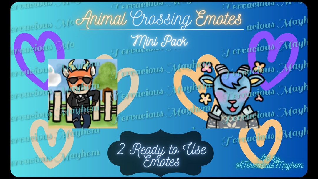 2pc Animal Crossing Twitch/discord Emotes Mini Pack (beau and Sherb ...