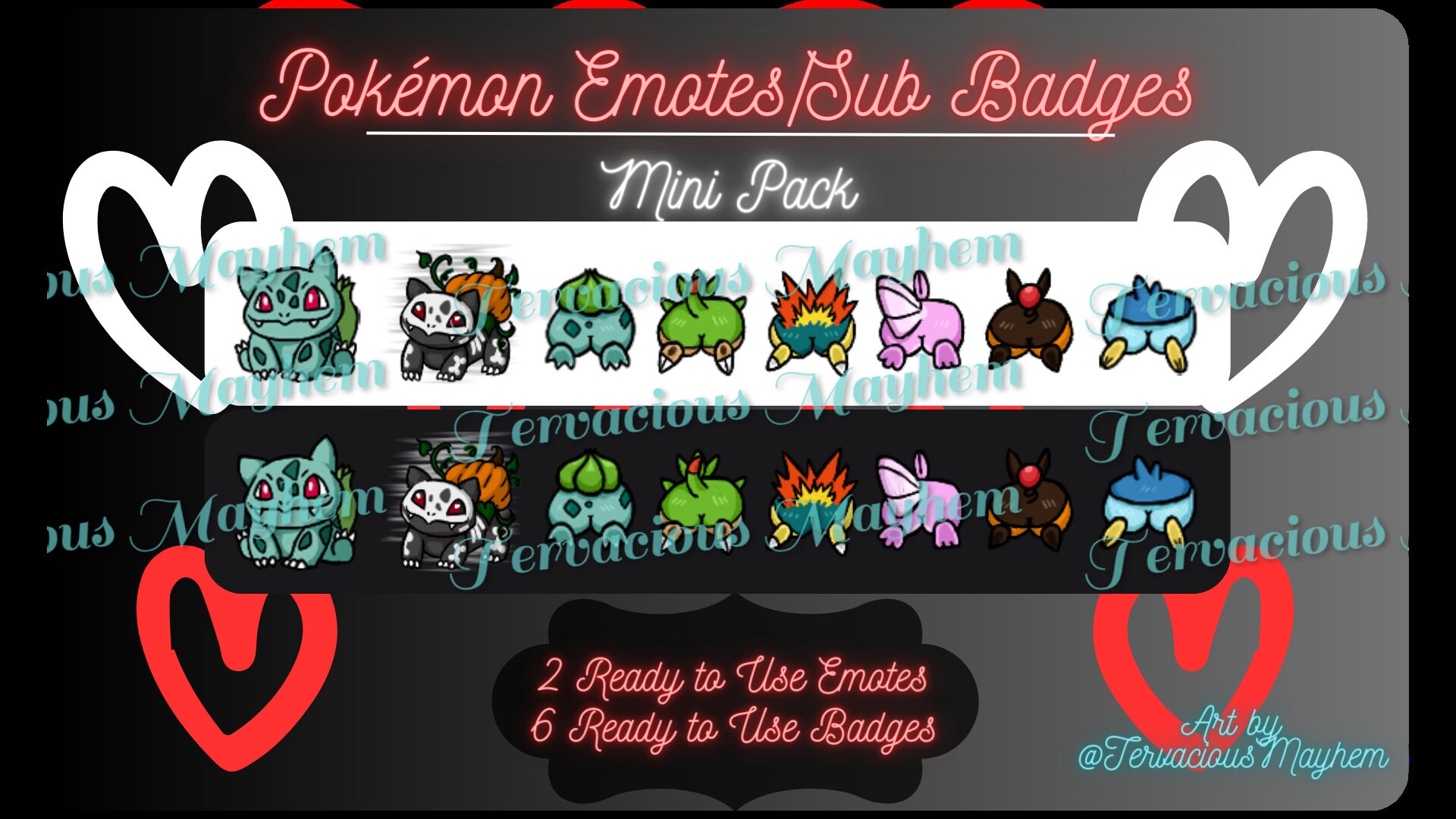 8pc Pokémon Twitch/discord Emotes and Subscriber Badges Mini Pack ...