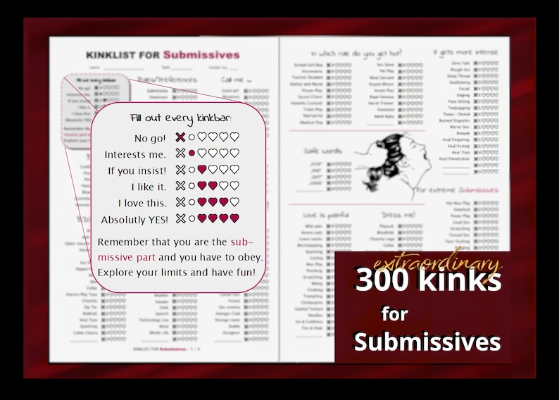 BDSM Kinklist for Submissive Kink up Your BDSM Play With Our Checklist for Relationship ...