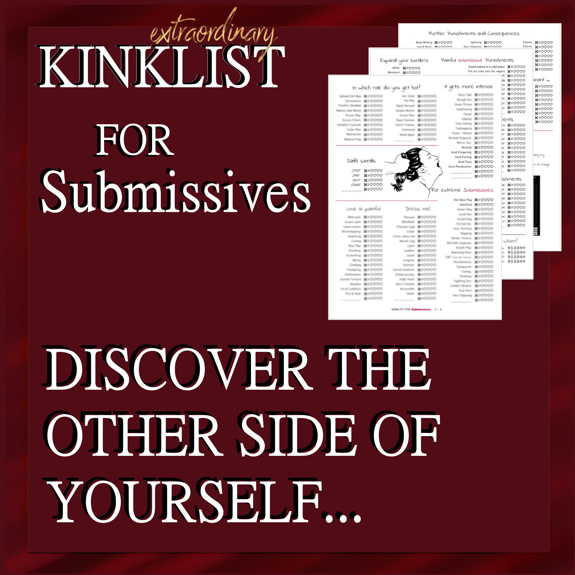 BDSM Kinklist for Submissive Kink up Your BDSM Play With Our Checklist ...