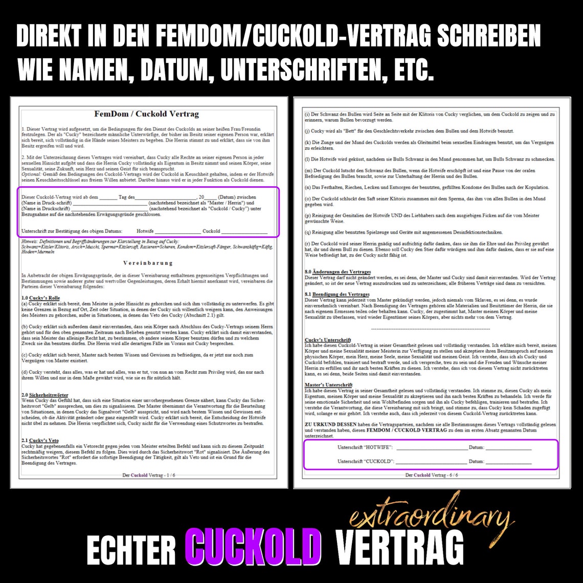 Hotwife Cuckold Contract | Femdom Relationship Agreement (PDF) - Etsy