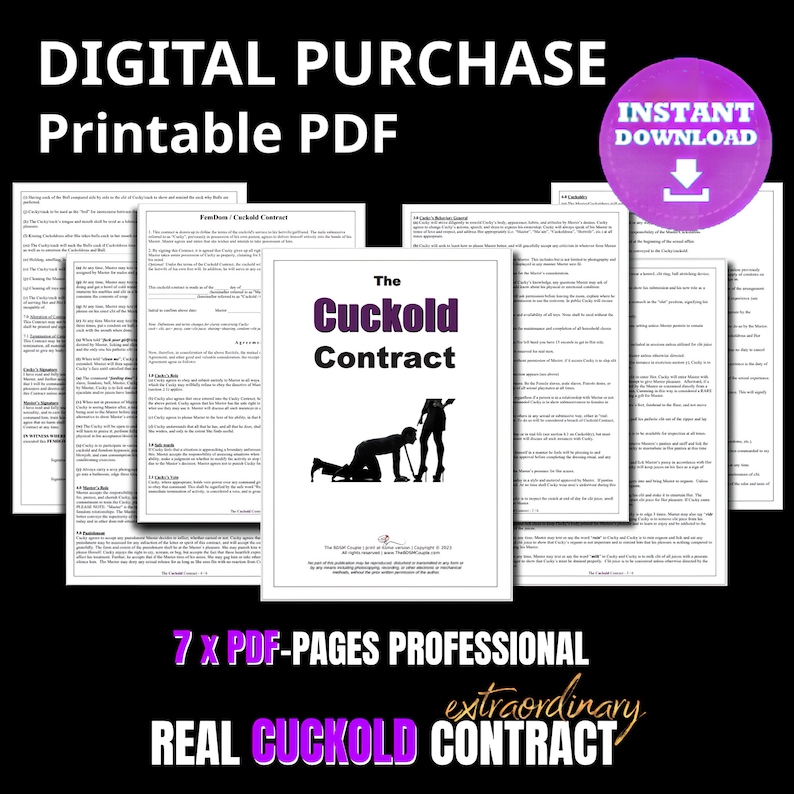 Cuckold Contract For Hotwife Femdom And Couples Real Cuckold Contract