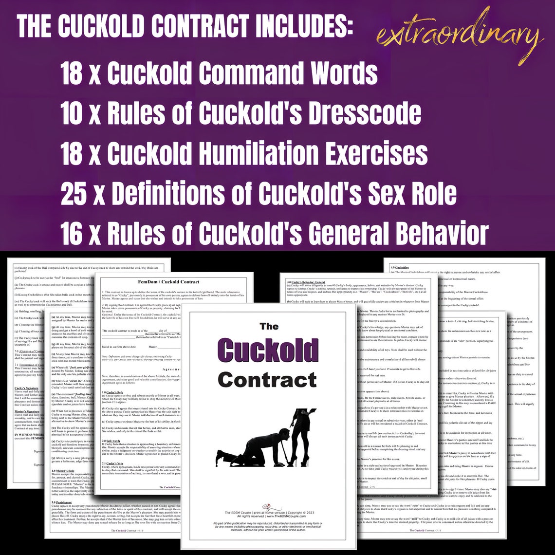 Cuckold Contract for Hotwife Femdom and Couples | Real Cuckold Contract With Cuckold Tasks for ...