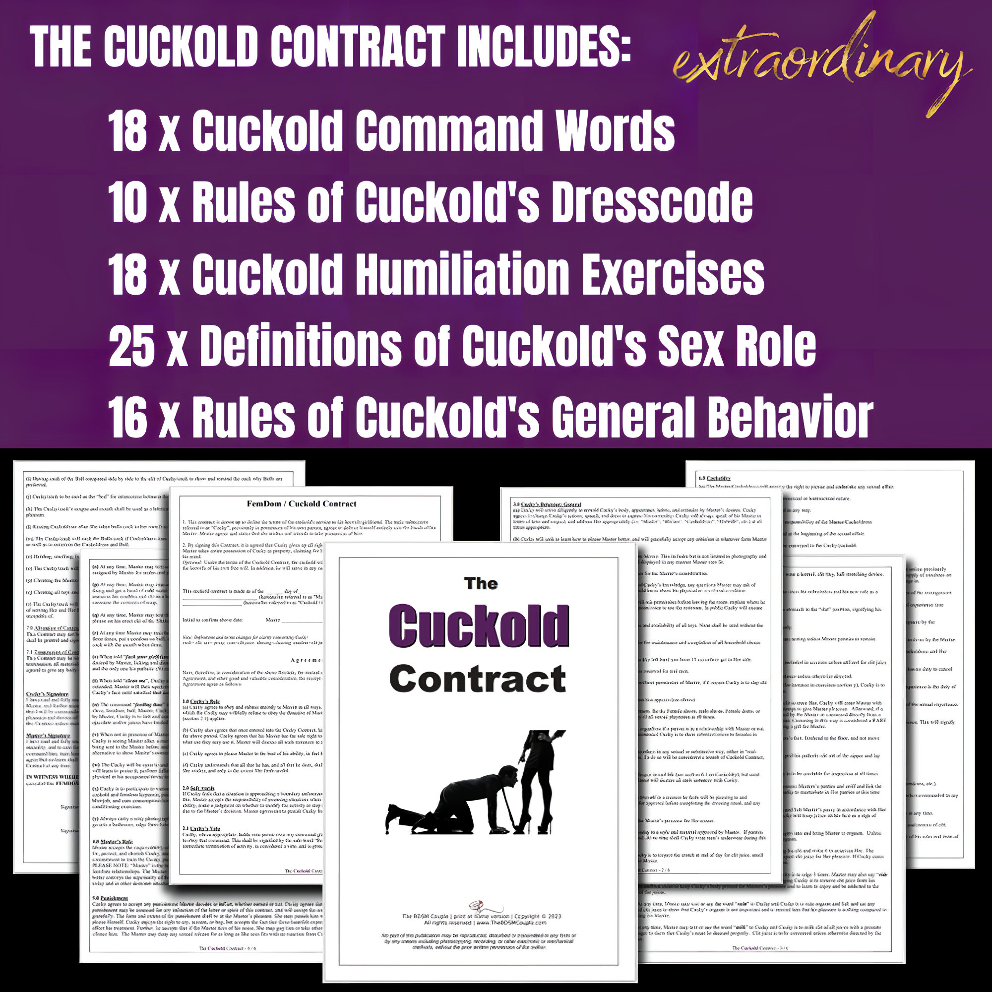 Cuckold Contract for Hotwife Femdom and Couples | Real Cuckold Contract With Cuckold Tasks for ...