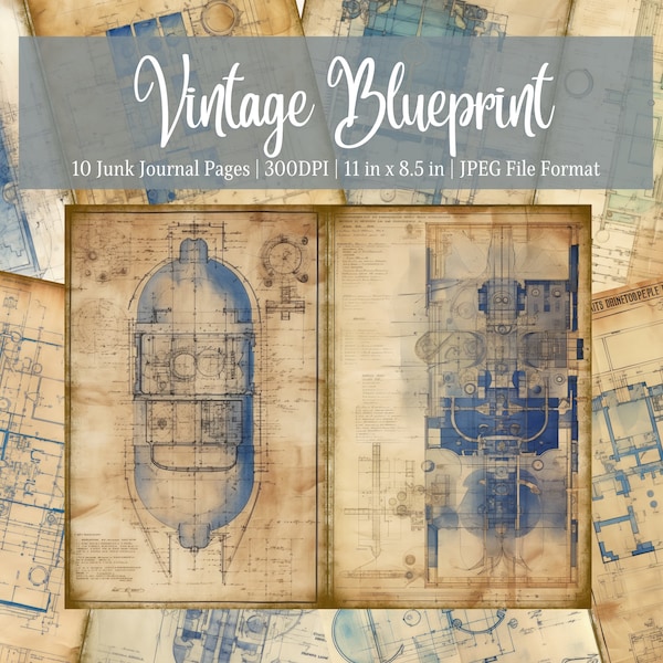 Antique Blueprint - Etsy