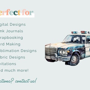 WATERCOLOR CLIPART, Rescue Vehicles Art Scrapbooking Library Png ...