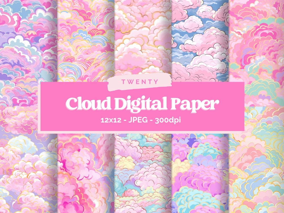 Clouds Pattern Digital Paper Seamless Dreamy Cloud Pattern - Etsy